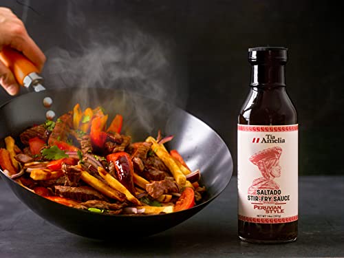 Tia Amelia Lomo Saltado Stir-Fry Sauce - Gluten-Free Peruvian Chinese Fusion Sauce for Steak, Chicken, Seafood, and Vegetables - Marinade and Sauce Perfect for Dressings, and Gourmet Cooking (14oz)