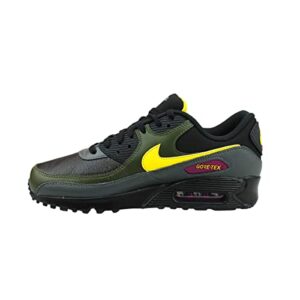 nike mens air max 90 gtx shoes, black/tour yellow-cargo khaki, 11