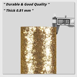 Decotalk Gold Wallpaper Glitter Wallpaper Stick and Peel 17.7"x120" Gold Peel and Stick Wallpaper Glitter Contact Paper Sequins Sparkle Wallpaper for Walls Removable Chunky Glitter Gold Contact Paper