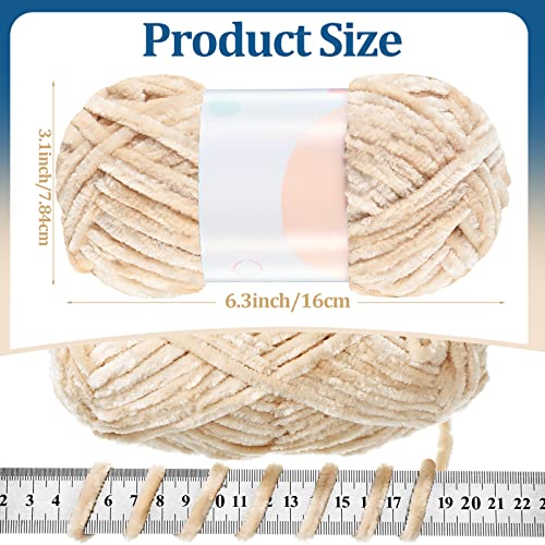 Xinnun 12 Skeins Plush Yarn, Thick Chenille Yarn, Soft Blanket Velvet Yarn for Knitting DIY Craft Total Length 1116 Yards, Fluffy Yarn for Crocheting Sweater Shawl Toy, 3.5 Oz/Skein (Multi Colors)