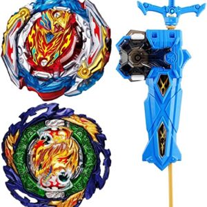 2-Piece Gyros(B-185 B-201) + 1-Piece Launcher Battle Bey Burst Set, Battling Tops, Stickers & Launchers Set, Boys Kids Birthday Party Idea 534