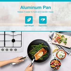 Nonstick Frying Pan - Kitchen Cookware Set 10” Hard Anodized Skillet, Lid and Silicone Spatula - Egg Pan - Non Stick Frying Pans for Cooking - Gas, Electric, Oven or Induction Cookware Kitchen