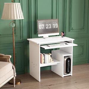 ALISENED Desktop Computer Desk, Laptop Study Table Office Desk with Storage Drawer Shelves Keyboard Tray, Small Student Desks Gaming Computer Desk for Small Spaces Home Office