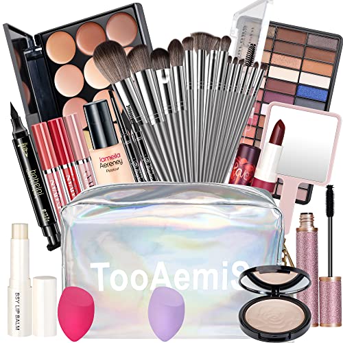 30 Pieces Makeup Kit for Women Full Kit, TooAemiS Professional Makeup Kit for Teens or Adult, All in One Makeup Sets Include Eyeshadow Palette Lipstick Concealer Foundation Mascara Loose Powder Etc