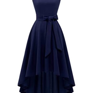 BeryLove Tea Party Dress for Women Cocktail Dresses Modest Homecoming Dresses Formal Dresses for Wedding Guest Dresses Midi Dress 8035 Navy M