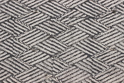 Casavani Handmade Area Rugs Hand Block Printed Cotton Dhurrie Gray, Black Boho Kilim Flat Weave Rug Indoor Bedroom Decor Rugs for Laundry Kitchen Bathroom 4x20 Feet Runner (120x600 cm)