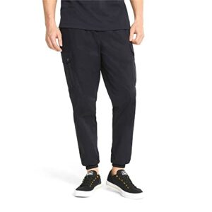 puma mens pd cargo pants casual drawstring - black - size m