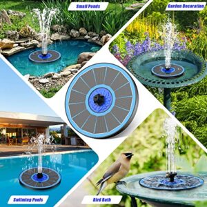 SZMP Solar Fountain 2023 Upgrade, 3.5W Solar Powered Bird Bath Fountains with Flower, Outdoor Water Feature Solar Fountain Pump with 7-in-1 Nozzles, 4 Fixed Pipes for Humingbirds, Garden, Pool, Pond