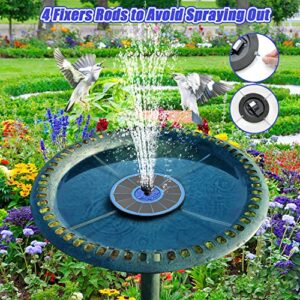 SZMP Solar Fountain 2023 Upgrade, 3.5W Solar Powered Bird Bath Fountains with Flower, Outdoor Water Feature Solar Fountain Pump with 7-in-1 Nozzles, 4 Fixed Pipes for Humingbirds, Garden, Pool, Pond