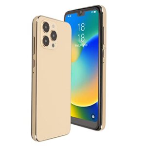 I14proMax Smartphone, for Android11, Unlocked Cell Phone, with 6.1in HD Large Screen, Mobile Phone, 4GB RAM+32GB ROM, MTK6889, 8MP+16MP, 1440x3200, 6800mAh, Gold