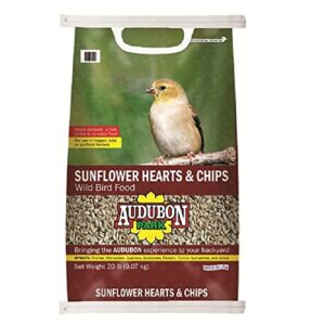 audubon park 12555 sunflower hearts and chips wild bird food, 20 lb