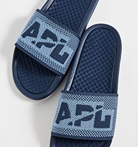 APL: Athletic Propulsion Labs Men's Big Logo Slides, Midnight/Ice Blue, 11 Medium US