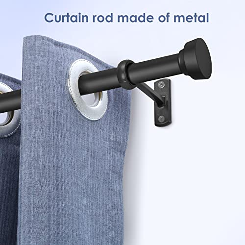 YAJUXIU Rustic Curtain Rod, Industrial Curtain Rods for Windows 48 to 86 Inches, Blackout Wrap Around Curtain Rod, for Indoor and Outdoor, Simple Modern Design, 30 to 86 Inches, Black