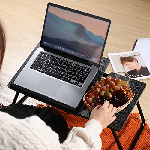 Laptop Bed Tray Table with 6 Adjustable Angles Foldable Laptop Desk for Bed Cup Holder Portable Bed Table Tray Bed Desk Laptop Stand for Bed Writing Reading Eating Fits up to 15.6 Inch Laptop Desk