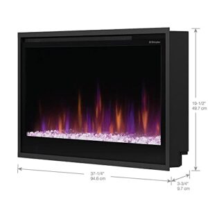 Dimplex 36 Inch Slim Built-in Linear Electric Fireplace | Shallow 4-Inch Depth with Multi-Fire Color Technology, Remote and Acrylic Crystal Ember Bed Included - Sits Flush in Most Home Frames