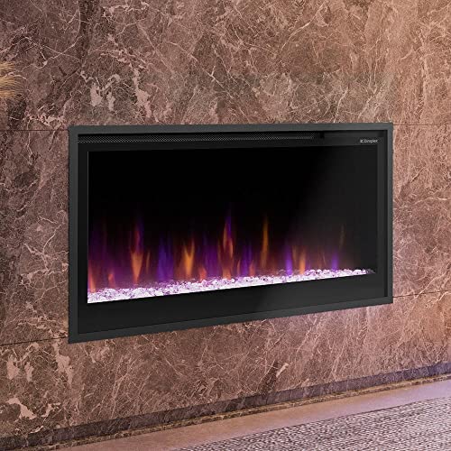 Dimplex 36 Inch Slim Built-in Linear Electric Fireplace | Shallow 4-Inch Depth with Multi-Fire Color Technology, Remote and Acrylic Crystal Ember Bed Included - Sits Flush in Most Home Frames