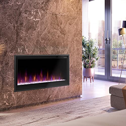 Dimplex 36 Inch Slim Built-in Linear Electric Fireplace | Shallow 4-Inch Depth with Multi-Fire Color Technology, Remote and Acrylic Crystal Ember Bed Included - Sits Flush in Most Home Frames