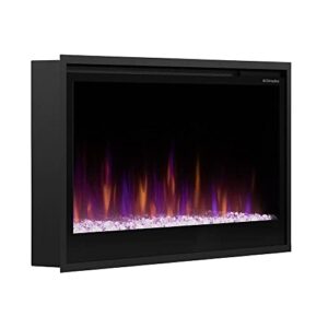 Dimplex 36 Inch Slim Built-in Linear Electric Fireplace | Shallow 4-Inch Depth with Multi-Fire Color Technology, Remote and Acrylic Crystal Ember Bed Included - Sits Flush in Most Home Frames