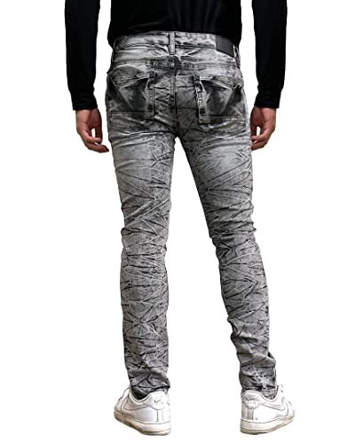 Southpole Men's Stretch Signature Denim, Marble Grey Black