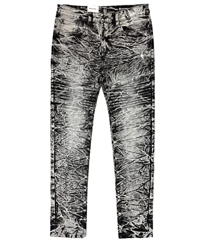 Southpole Men's Stretch Biker Denim Skinny Jeans, Marble Grey Black