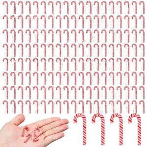 120 pcs christmas candy cane decorations fake candy diy craft supplies peppermint ornaments for christmas diy garden accessories christmas phone case making(red and white, candy cane)