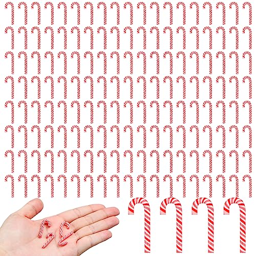 120 Pcs Christmas Candy Cane Decorations Fake Candy DIY Craft Supplies Peppermint Ornaments for Christmas DIY Garden Accessories Christmas Phone Case Making(Red and White, Candy Cane)