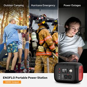 Portable Power Station With Wireless Charging 300W Portable Solar Generator 228Wh Portable Power Supply With LED Light Power Generator 9 Outputs Portable Charging Station for Outdoor Camping Emergency