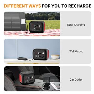 Portable Power Station With Wireless Charging 300W Portable Solar Generator 228Wh Portable Power Supply With LED Light Power Generator 9 Outputs Portable Charging Station for Outdoor Camping Emergency