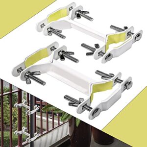 Vinazone Patio Umbrella Holder, Heavy Duty Deck Umbrella Mount, Umbrella Holder for Deck Railing, Deck Mount Umbrella Holder, Umbrella Deck Mount, Umbrella Clamp for Fence, Railing, Deck- 2Pack -White