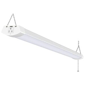 hykolity 4ft 120w led shop light linkable, 13000lm(400w equivalent), 5000k utility shop lights for garages, workshops, basements, hanging or flushmount, with power cord and pull chain, etl