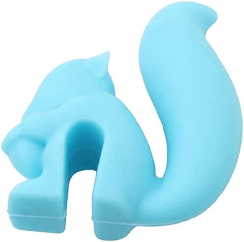 5 pcs Cute Squirrel Shape Silicone Tea Bag Holder Cup, Squirrel Drink Markers, Tea Bag Holder for Cup Hanging Tool Mug Candy Colors Gift Set