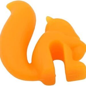 5 pcs Cute Squirrel Shape Silicone Tea Bag Holder Cup, Squirrel Drink Markers, Tea Bag Holder for Cup Hanging Tool Mug Candy Colors Gift Set