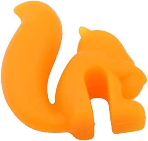 5 pcs Cute Squirrel Shape Silicone Tea Bag Holder Cup, Squirrel Drink Markers, Tea Bag Holder for Cup Hanging Tool Mug Candy Colors Gift Set