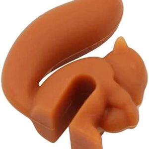 5 pcs Cute Squirrel Shape Silicone Tea Bag Holder Cup, Squirrel Drink Markers, Tea Bag Holder for Cup Hanging Tool Mug Candy Colors Gift Set