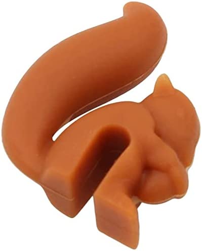 5 pcs Cute Squirrel Shape Silicone Tea Bag Holder Cup, Squirrel Drink Markers, Tea Bag Holder for Cup Hanging Tool Mug Candy Colors Gift Set