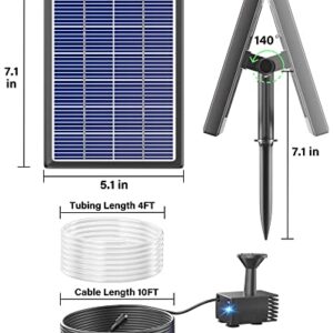 Biling Solar Water Fountain for Bird Bath, 3.5W Solar Water Pump Outdoor with 10ft Cable, 4ft Tubing, Solar Pond Pump for BirdBath, Garden Small Ponds and Fish Tank