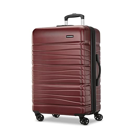 Samsonite Evolve SE Hardside Expandable Luggage with Double Wheels, Matte Burgundy, Large Spinner