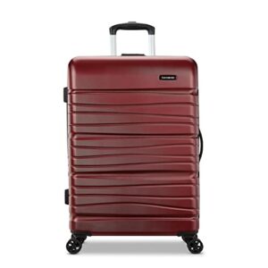 Samsonite Evolve SE Hardside Expandable Luggage with Double Wheels, Matte Burgundy, Large Spinner