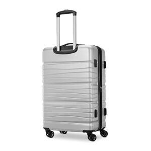 Samsonite Evolve SE Hardside Expandable Luggage with Double Wheels, Arctic Silver, Medium Spinner