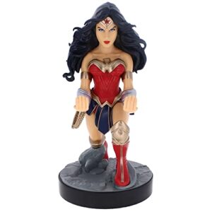 exquisite gaming: warner bros: wonder woman - dc comics original mobile phone & gaming controller holder, device stand, cable guys, licensed figure