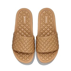 apl: athletic propulsion labs women's lusso slide, tan, 8