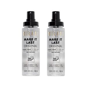 milani make it last original - natural finish setting spray - 3-in-1 setting spray and primer- prime + correct + set - makeup finishing spray and primer - long lasting makeup primer and spray - 2 pack