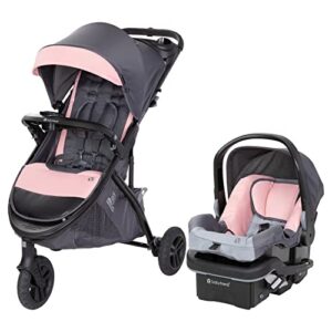 baby trend tango 3 all-terrain stroller travel system with ez-lift 35 plus infant car seat, ultra pink