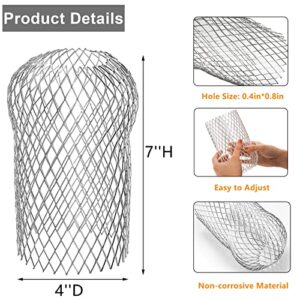 Lyellfe 12 Pack Gutter Strainer, 4 Inch Expandable Gutter Downspout Guards, Aluminum Mesh Gutter Filter Strainer, Stop Blockage Leaves Debris, Fits for 1.7"W - 4"W Holes