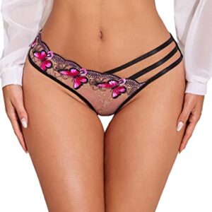 Avidlove Women's Panties Low Waist Mesh Bikini Underwear Cut-out Panties Sexy Naughty