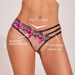 Avidlove Women's Panties Low Waist Mesh Bikini Underwear Cut-out Panties Sexy Naughty