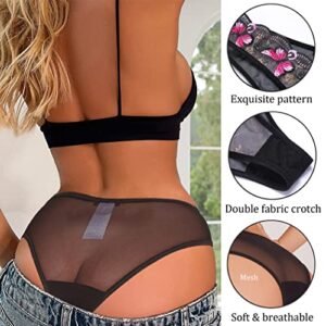 Avidlove Women's Panties Low Waist Mesh Bikini Underwear Cut-out Panties Sexy Naughty