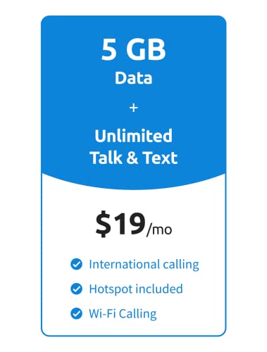 Tello Mobile Phone Plan | $19/Month - Unlimited Talk & Text + 5GB | Bring Your Own Phone Kit | 3 in 1 SIM Card Included | Nation-Wide 4G LTE/5G Coverage