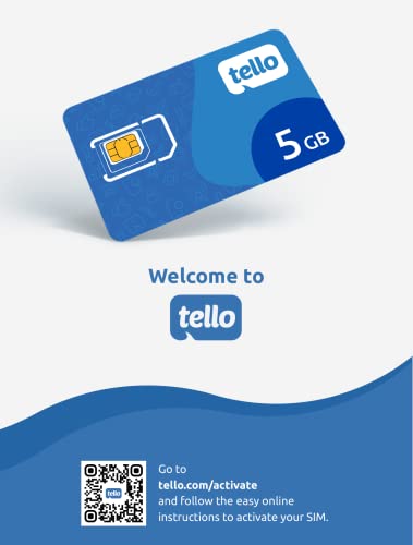 Tello Mobile Phone Plan | $19/Month - Unlimited Talk & Text + 5GB | Bring Your Own Phone Kit | 3 in 1 SIM Card Included | Nation-Wide 4G LTE/5G Coverage