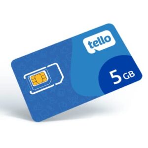 Tello Mobile Phone Plan | $19/Month - Unlimited Talk & Text + 5GB | Bring Your Own Phone Kit | 3 in 1 SIM Card Included | Nation-Wide 4G LTE/5G Coverage